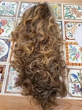 Hair | New Synthetic Lace Front Natural Curly Wig In Honey Blonde Brown ...